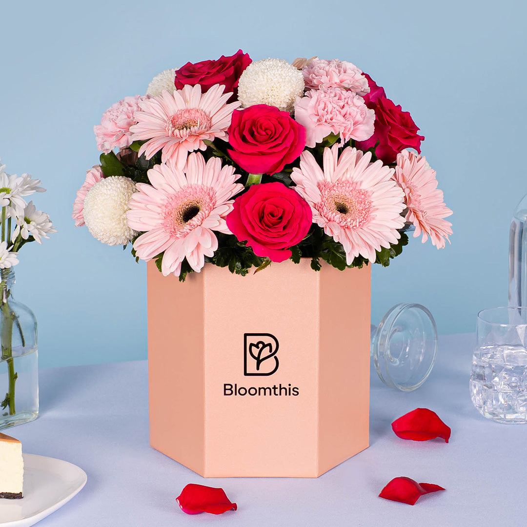 Marilyn Gerbera & Rose Flower Box | Free Same-Day Delivery | Bloomthis