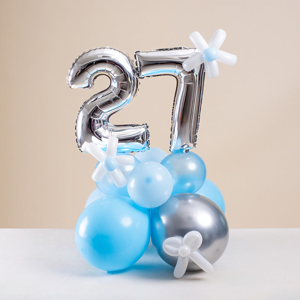 Baby Blue Mini Marquee Number Birthday Balloon | Free Delivery | Bloomthis