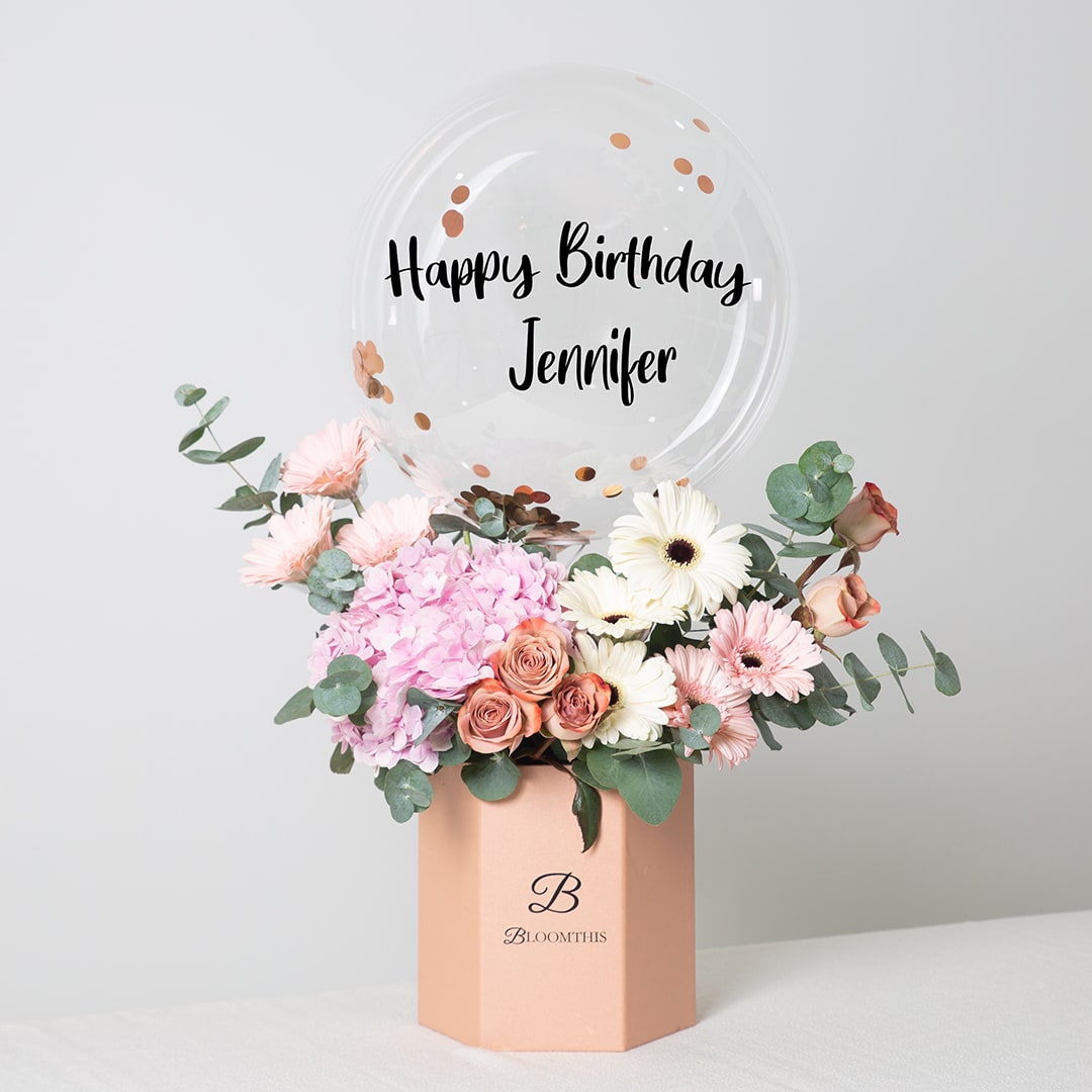 Lana Balloon Flower Box | Free Delivery | Bloomthis