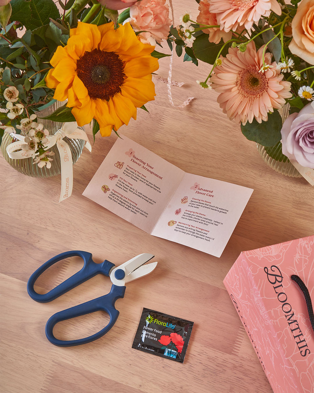 Imogen Pink Rose Mini BloomBag & Vase (MD) | Free Delivery | Bloomthis