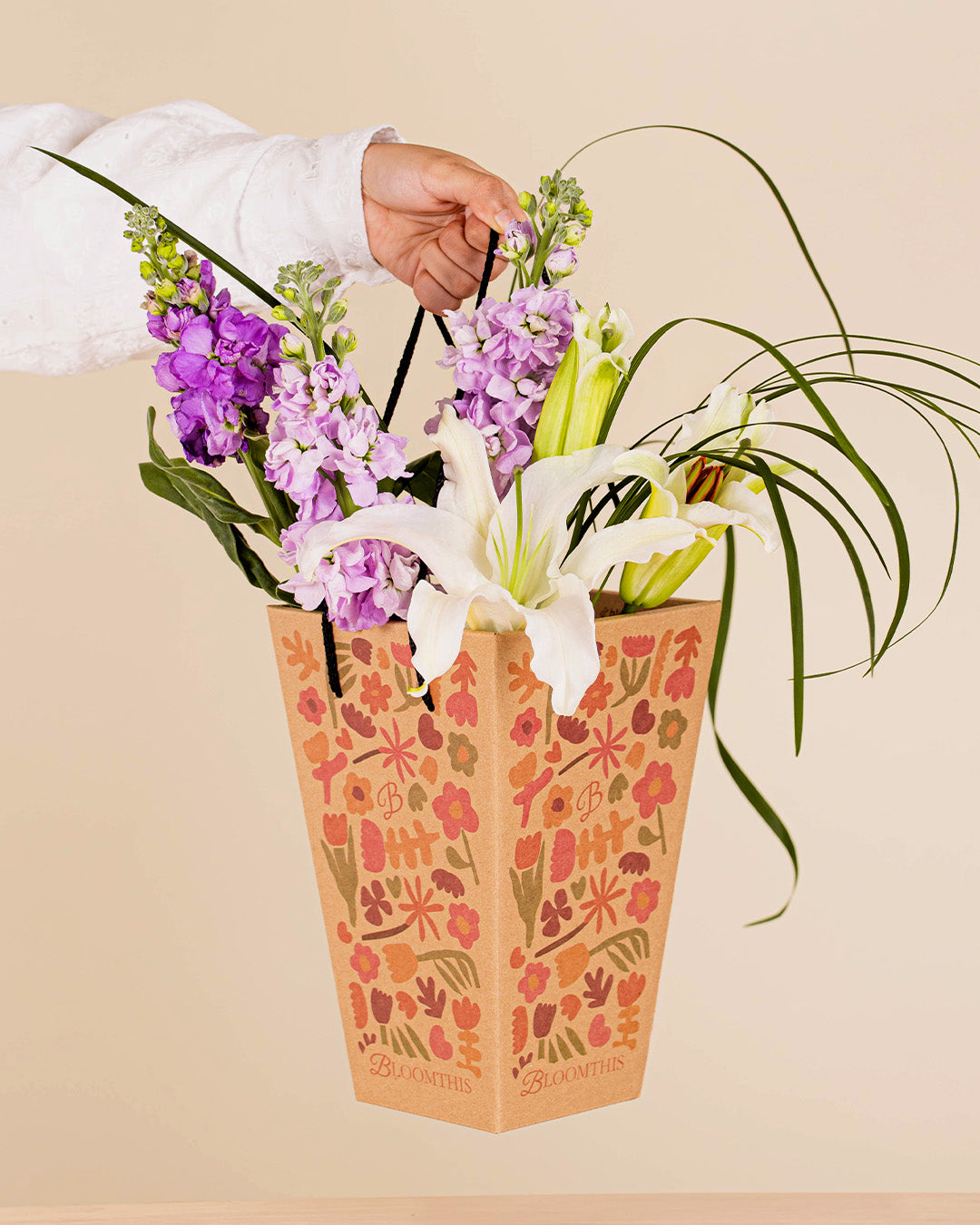 Marissa White Lily Mini Bloombag & re:bloom Vase | Free Delivery ...