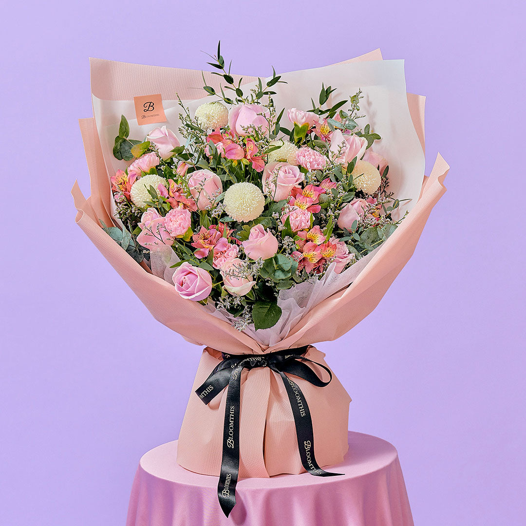 Serena Rose & Carnation Bouquet | Free Delivery | Bloomthis