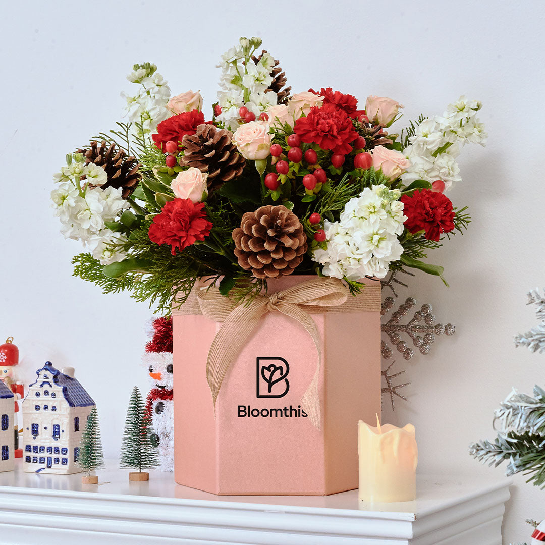 Celeste Christmas Flower Box | Free Delivery | Bloomthis