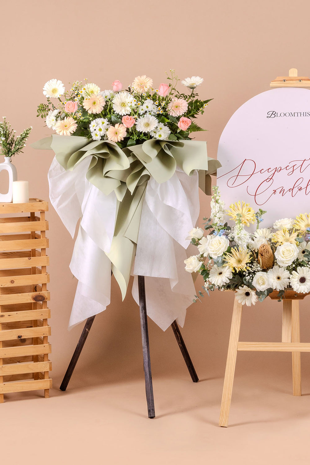 Serenity Condolence & Funeral Flower Stand | Free Delivery | Bloomthis