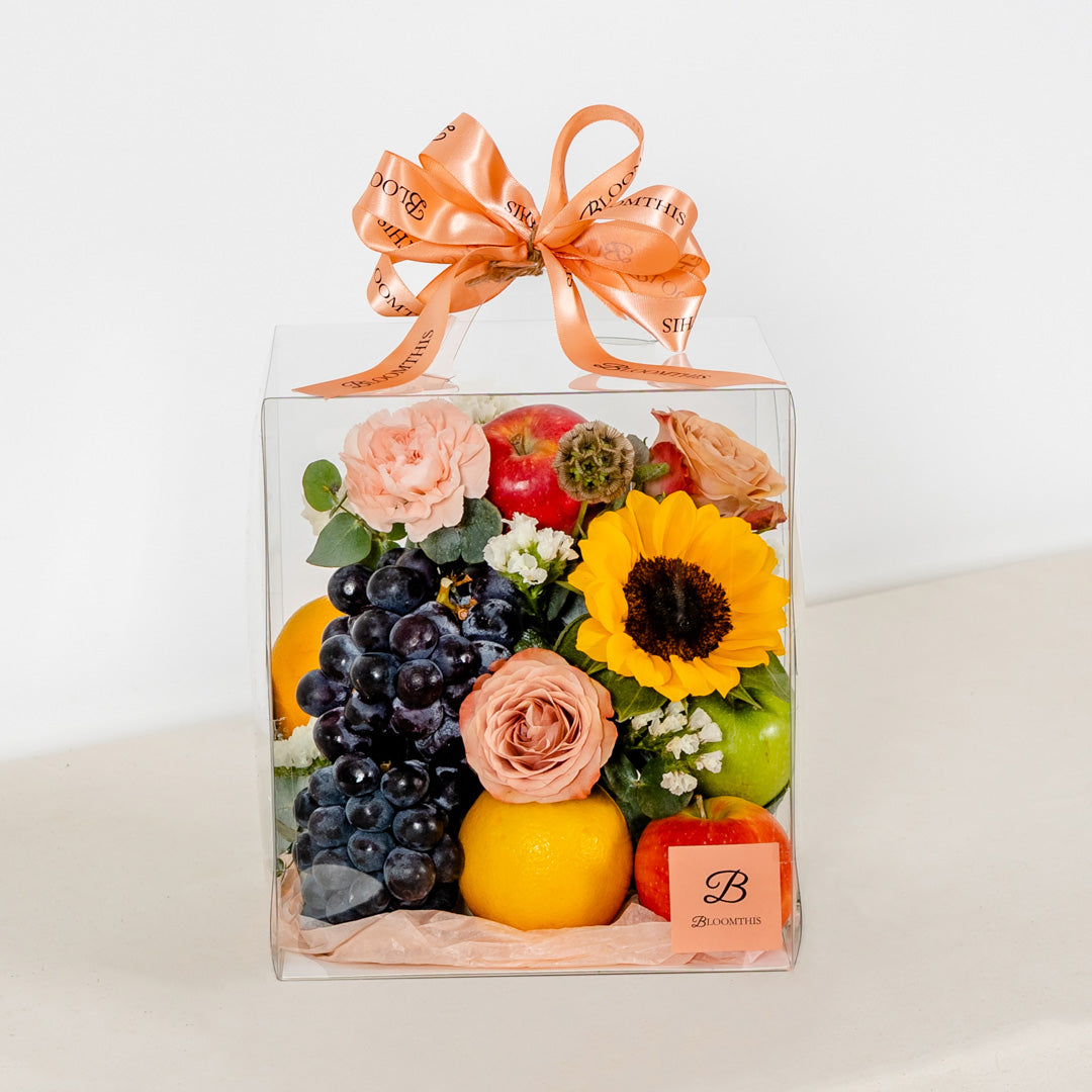 Lorena Flowers & Fruits Gift Box | Free Delivery | Bloomthis