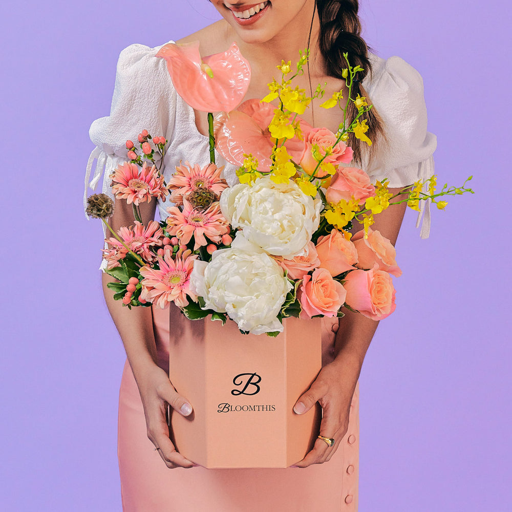 Adelaide White Peony Flower Box | Free Delivery | Bloomthis