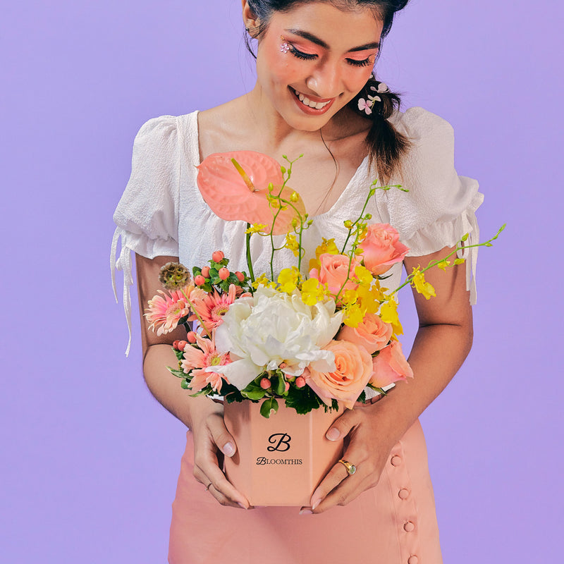 Adelaide White Peony Flower Box | Free Delivery | BloomThis