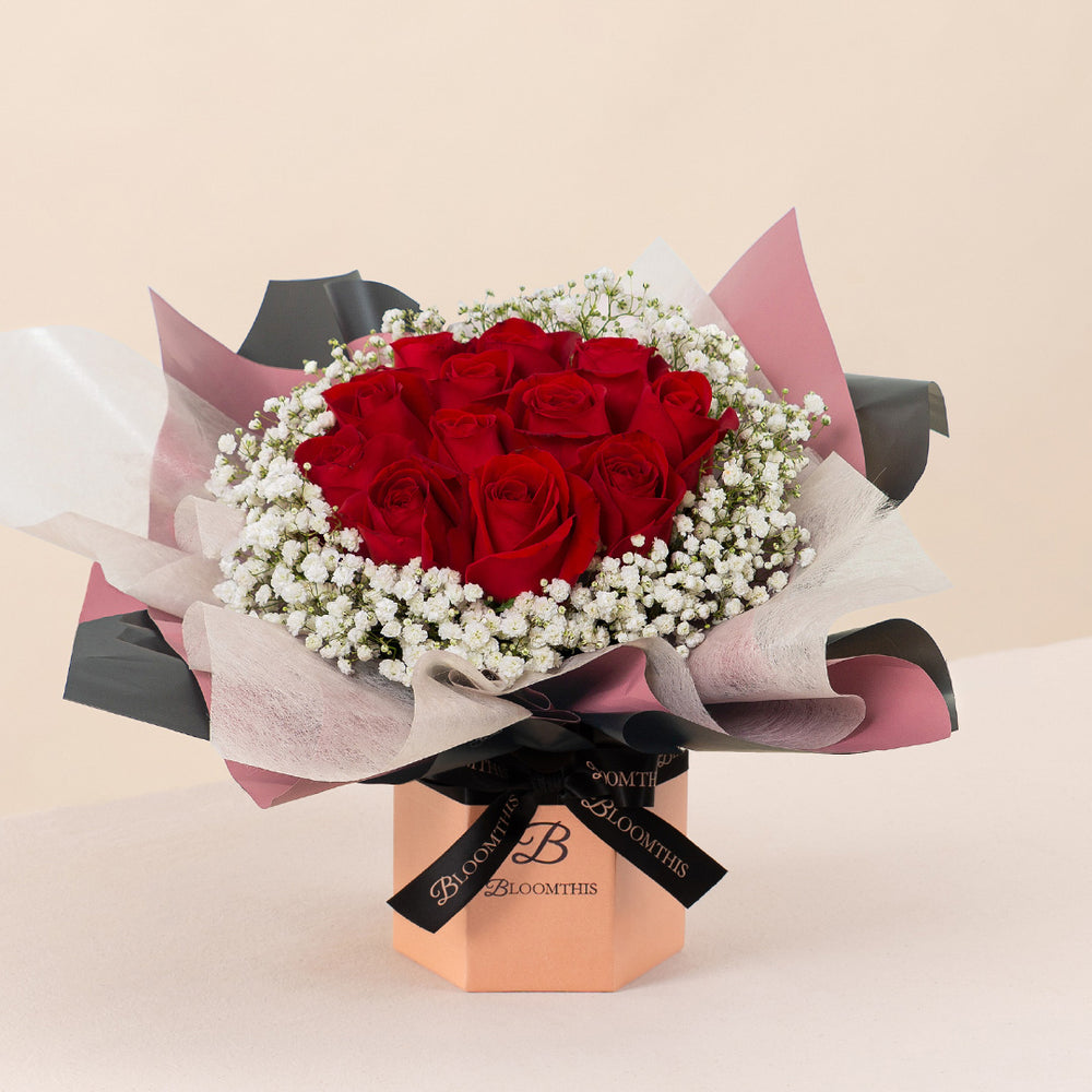 Aphrodite Red Rose Flower Box | Free Delivery | Bloomthis