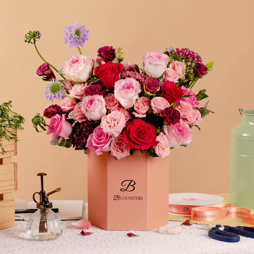 Bridie Red Rose Flower Box | Free Delivery | Bloomthis