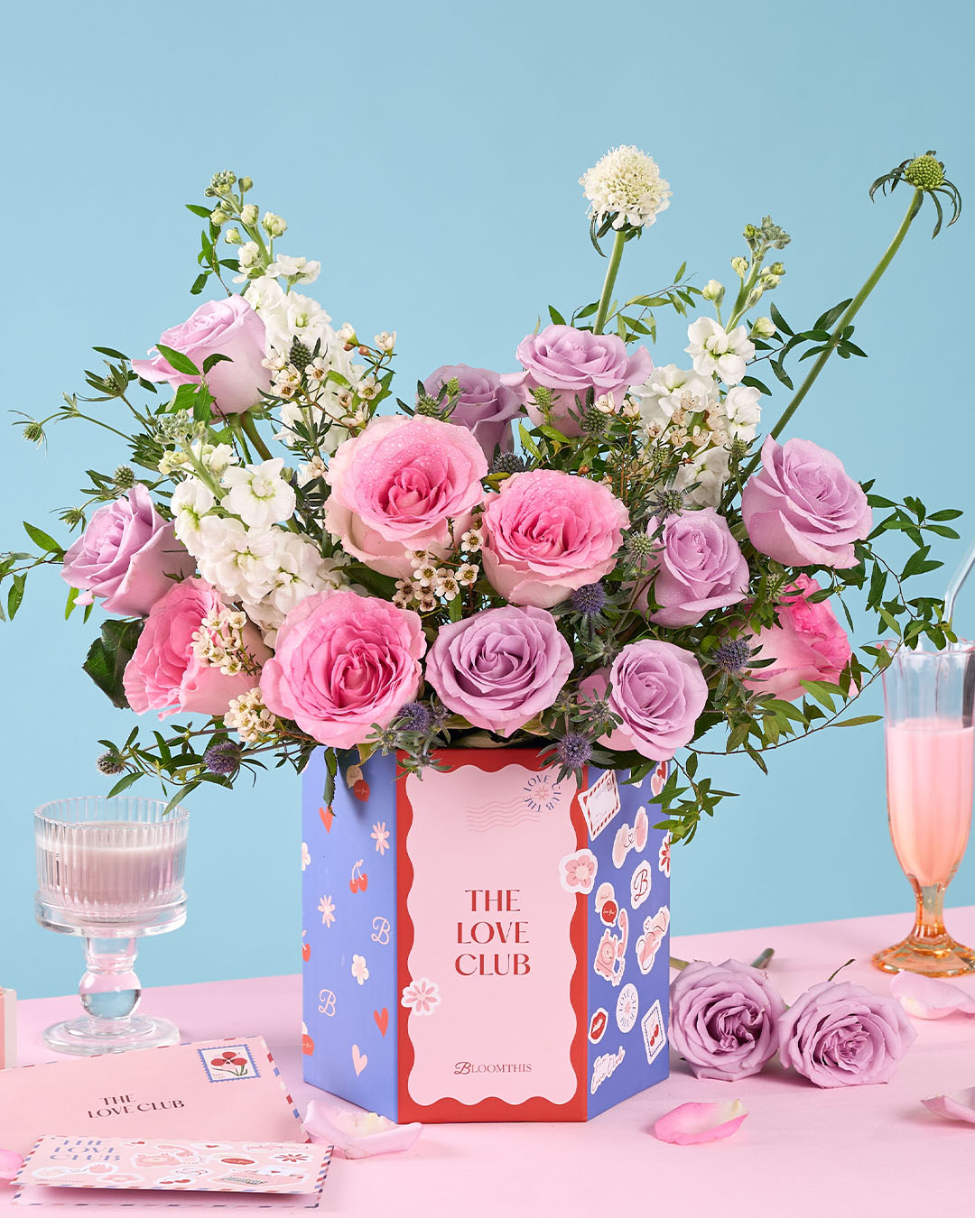 Love Club Laycie Lilac Rose Valentine's Day Flower Box (VD) | Free Same ...