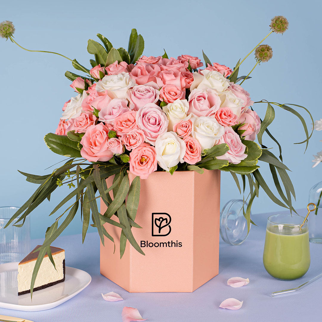 Mackenzie Pink Rose Flower Box | Free Delivery | BloomThis