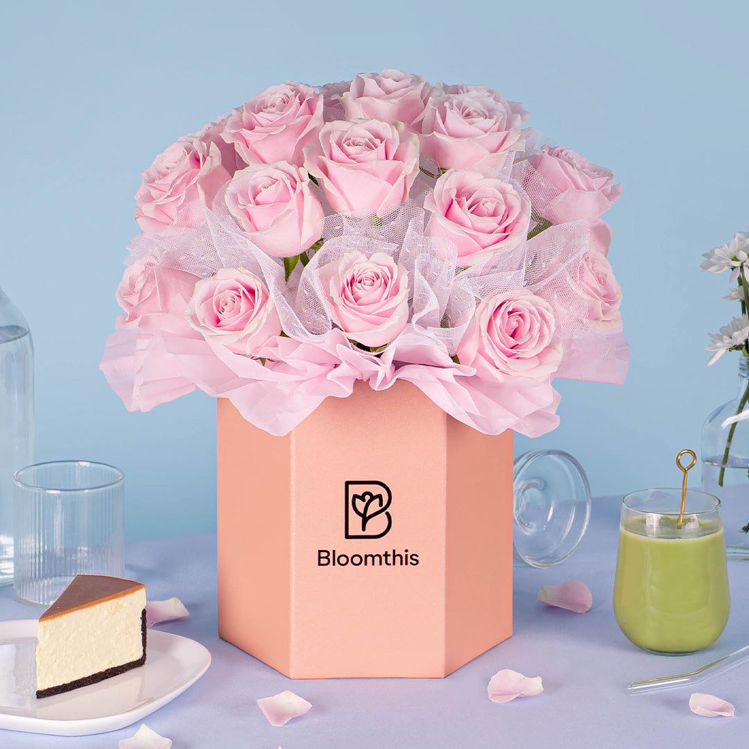 Odette Pink Rose Flower Box | Free Delivery | Bloomthis