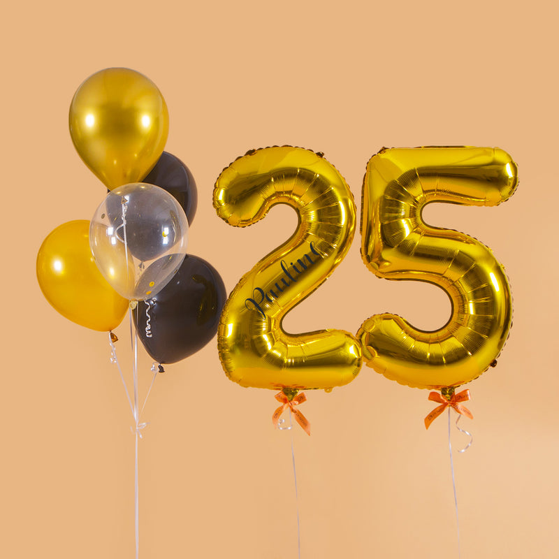 Glamour Gold Helium Foil Birthday Number Balloon | Free Delivery ...