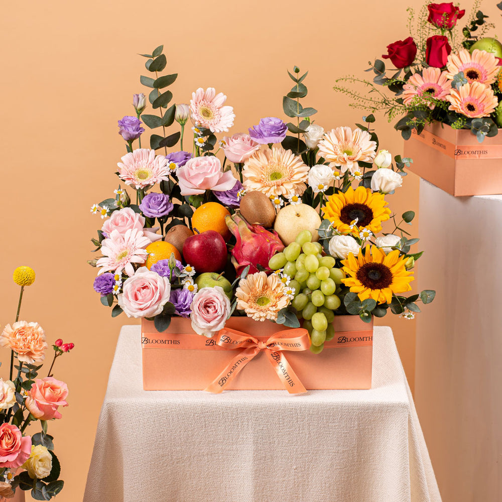Moana Flowers & Fruit Basket | Free Delivery | Bloomthis