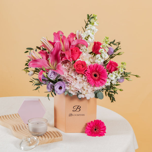 Sera Pink Lily Flower Box | Free Delivery | BloomThis