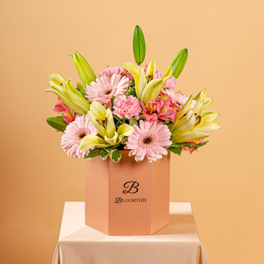 Yara Gerbera & Lily Flower Box | Lily & Gerbera Flower Box | Bloomthis ...
